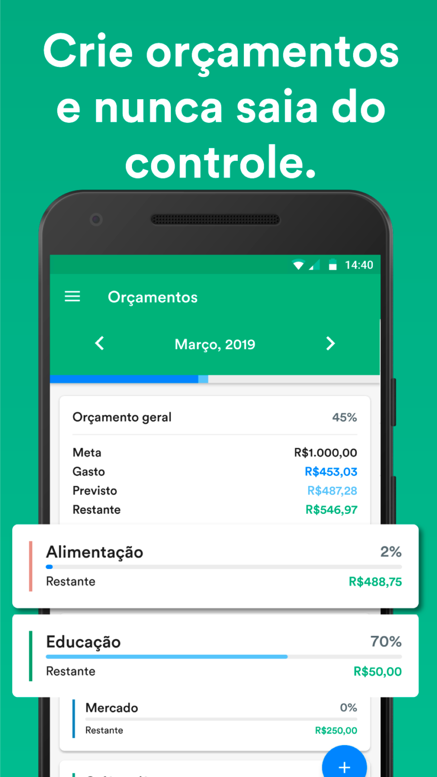 Controle financeiro pessoal e orçamentos